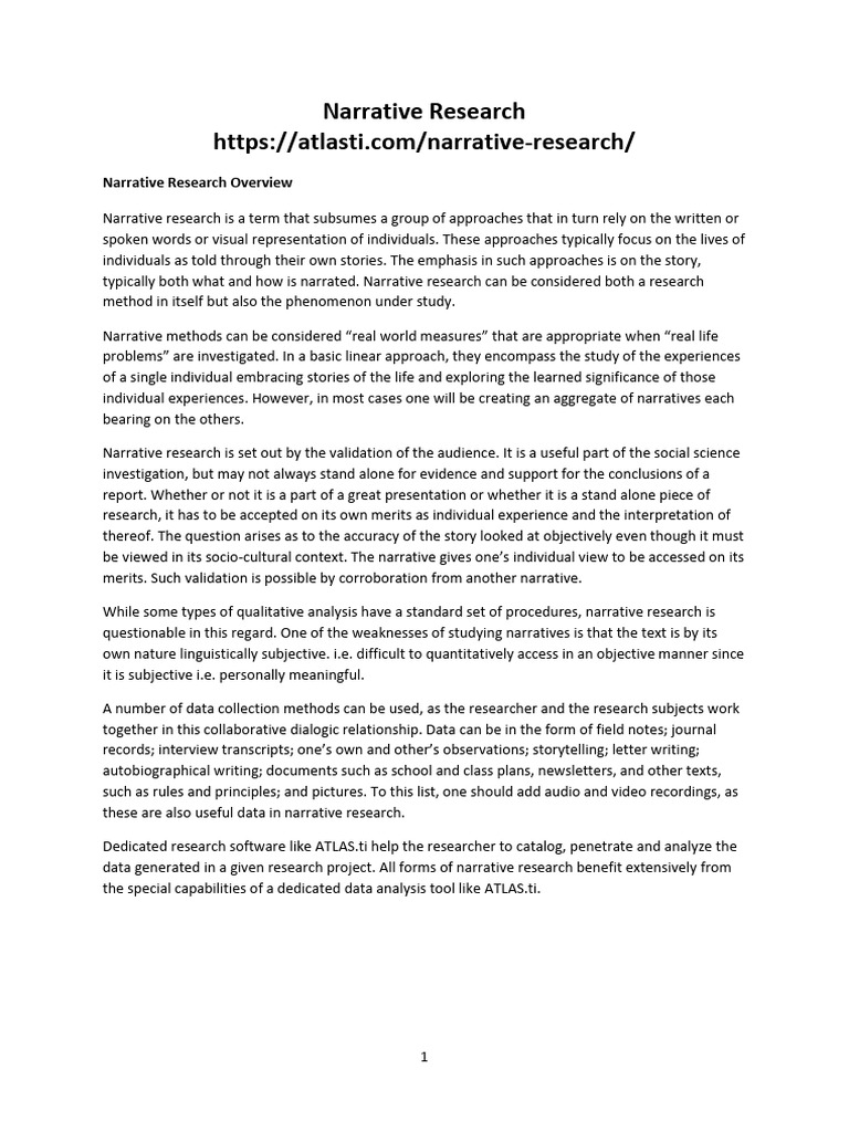 Narrative Research | PDF | Narrative | Human Communication