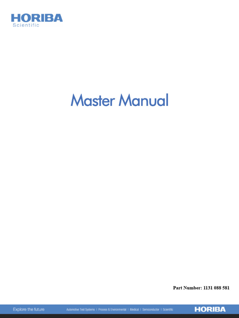 Horiba MASTER Manual EN 27jan2014 | PDF | Detection Limit | Spectroscopy