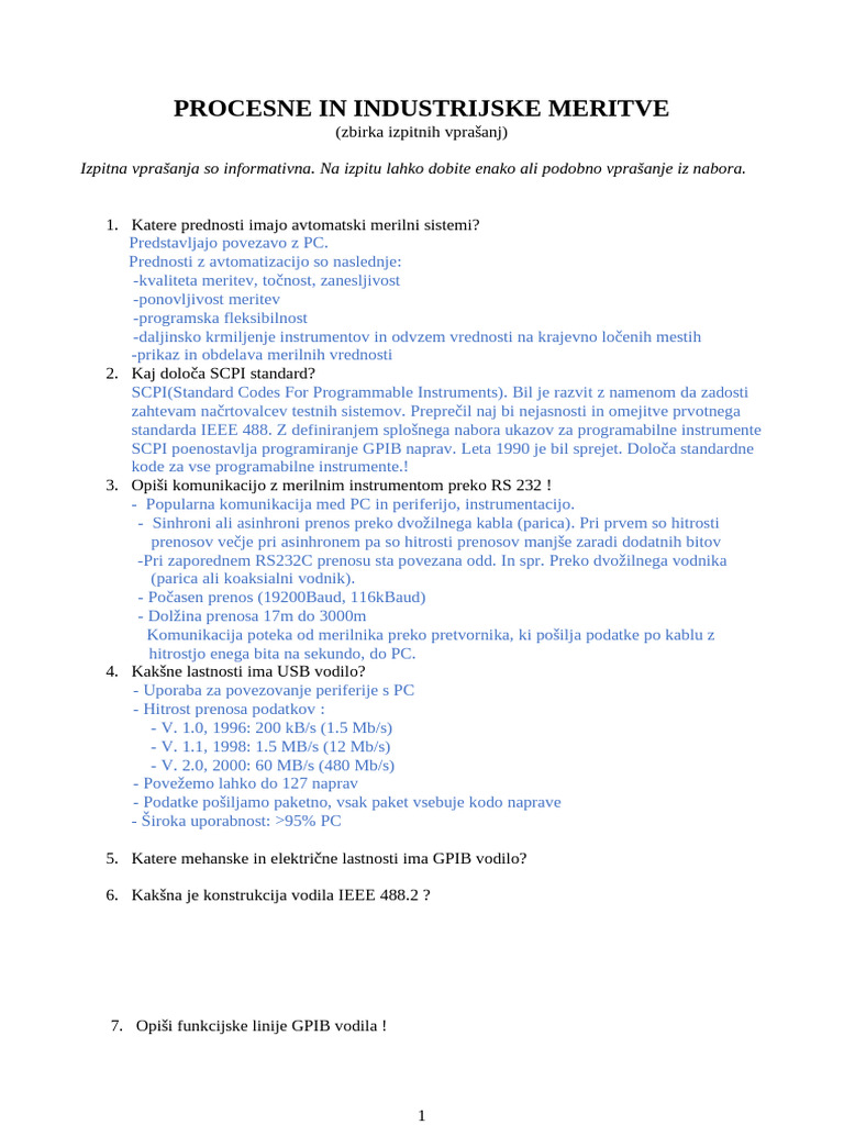 Izpitna Vprašanja - 2019 | PDF