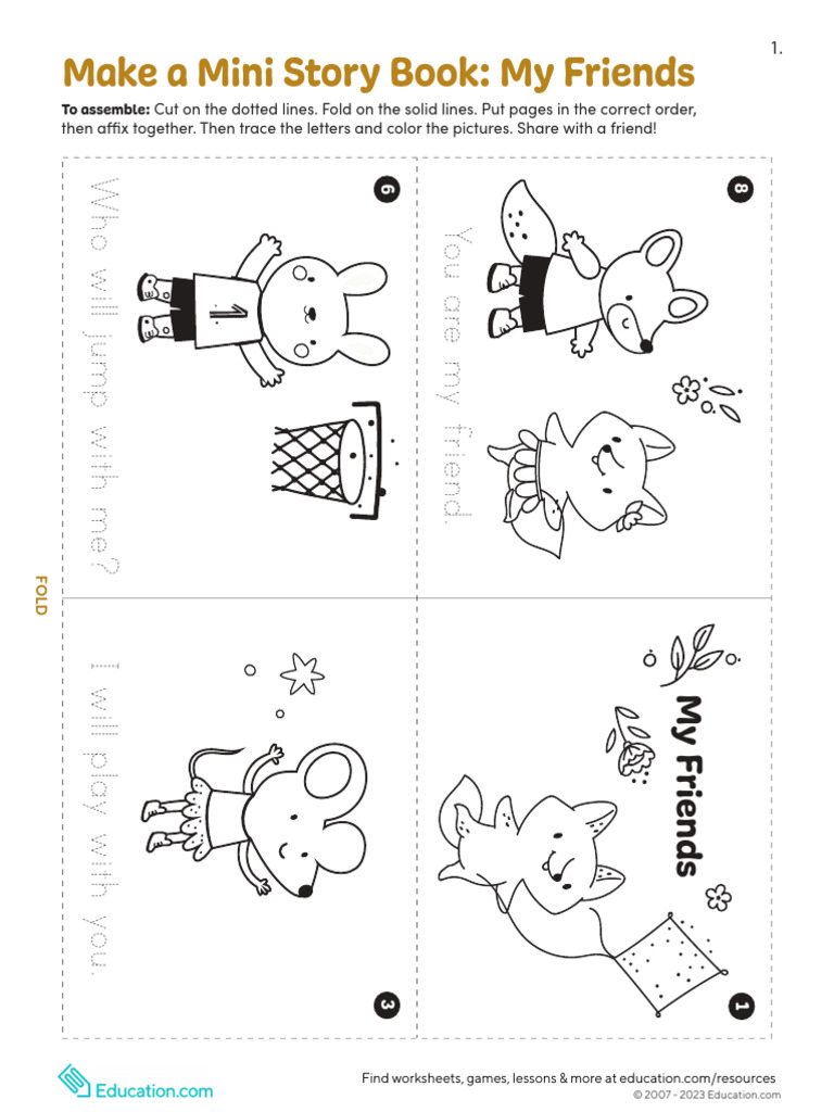 Mini Story Book: My Friends Activity | PDF