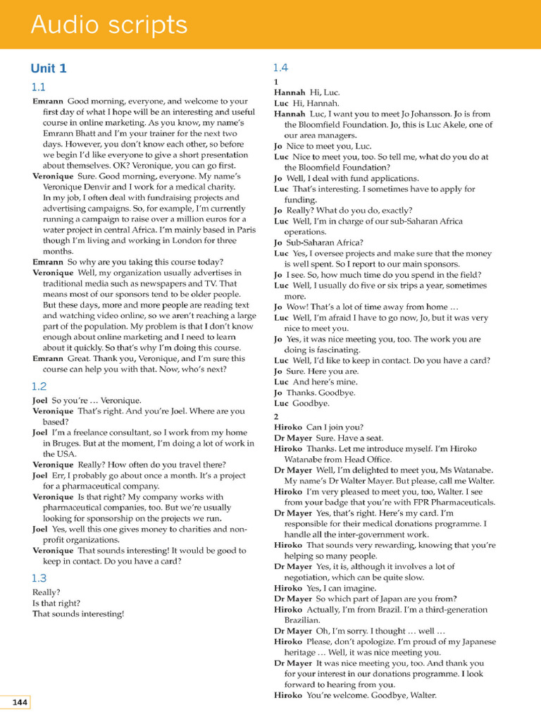 Business Result Intermediate - Audio Script | PDF