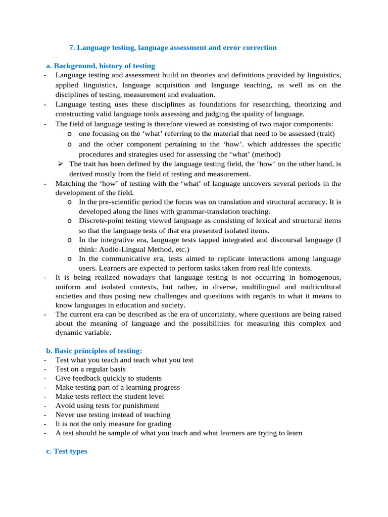History of Language Testing Methods | PDF | Educational Assessment ...
