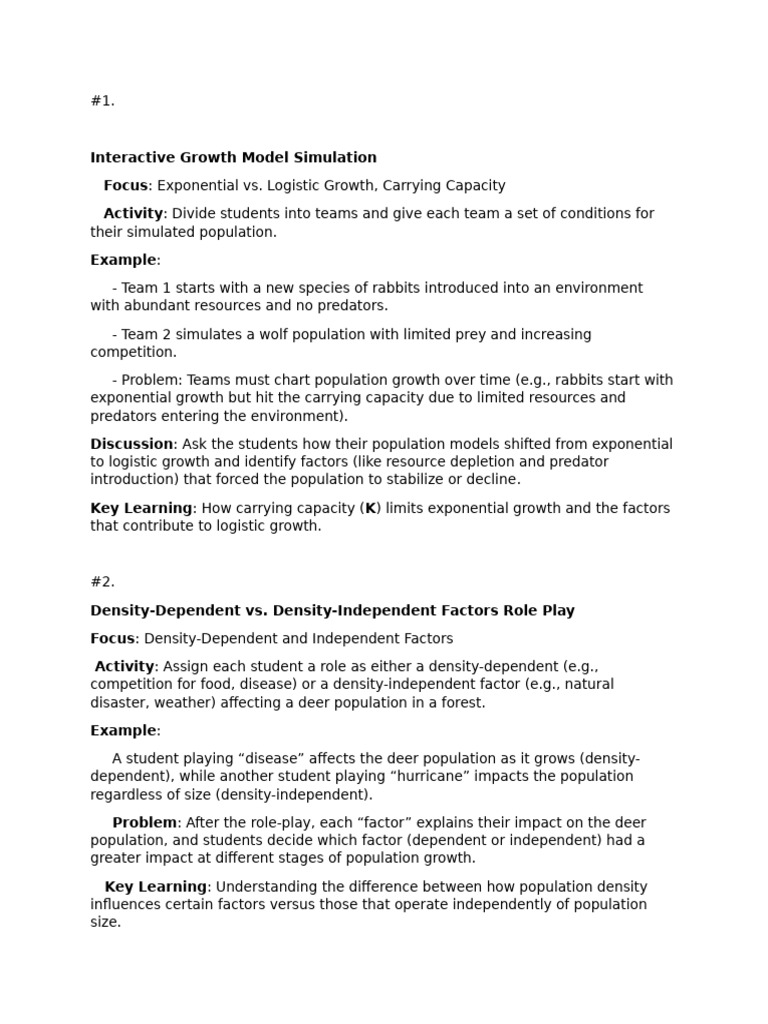 Chapter 2 Activities | PDF | Logistic Function | Predation