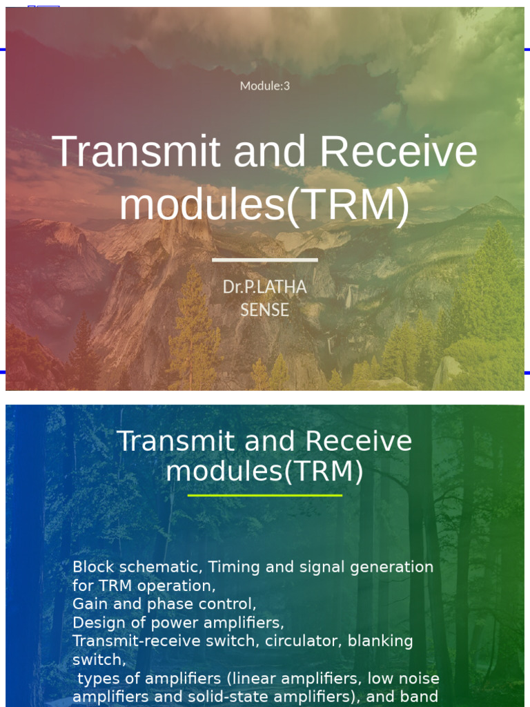 Module3 Radar | PDF | Amplifier | Radar