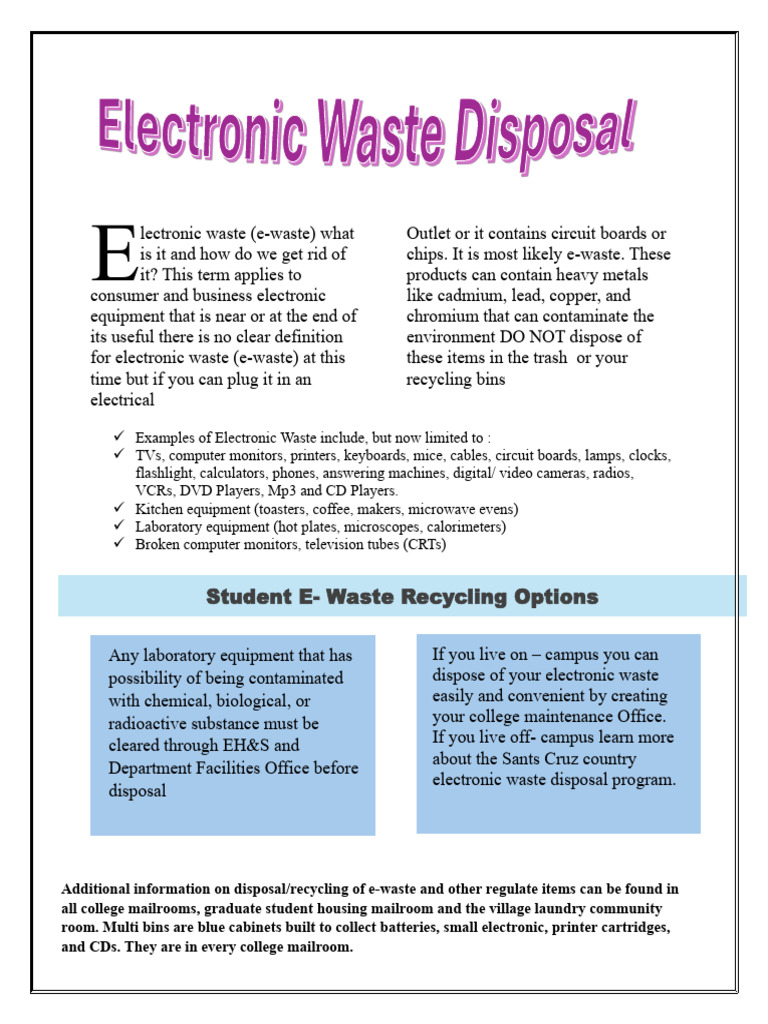 E - Waste PDF | PDF | Electronic Waste | Waste