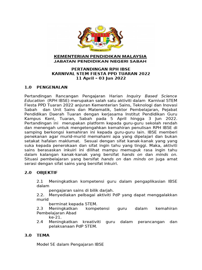 Kertas Konsep Pertandingan RPH Ibse | PDF | Karier & Perkembangan