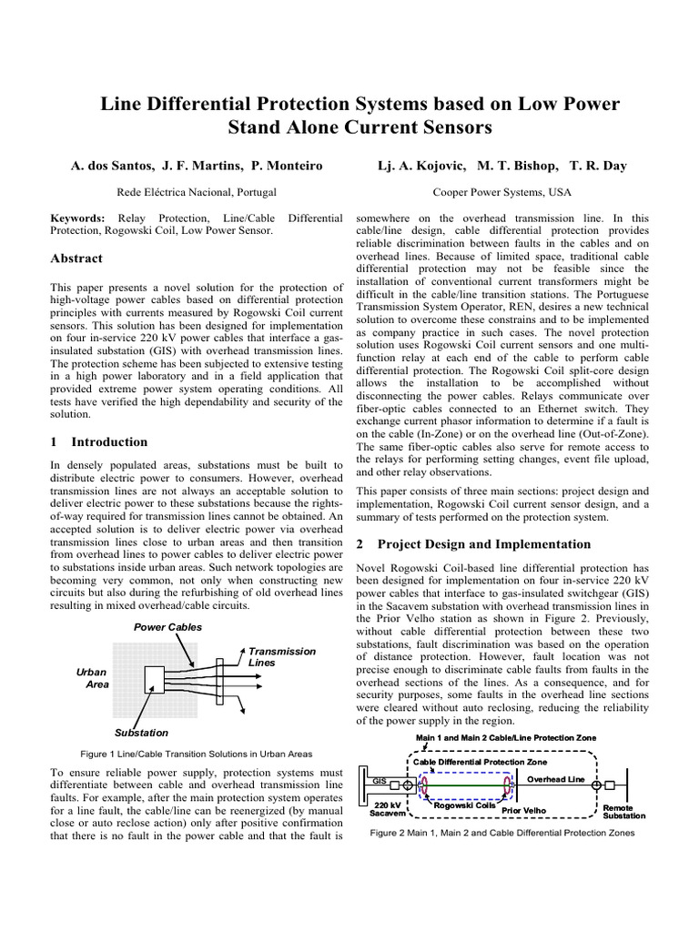 Line Differential Protection Systems Based On Low Power Stand Alone ...