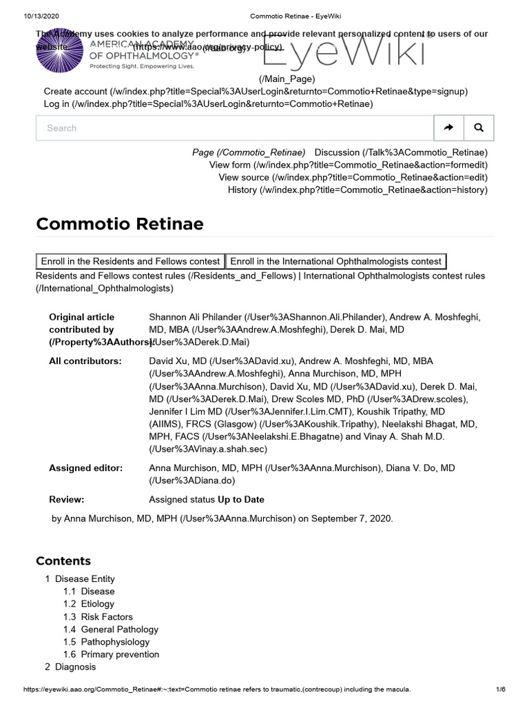 Commotio Retinae - EyeWiki | PDF | Retina | Medical Specialties