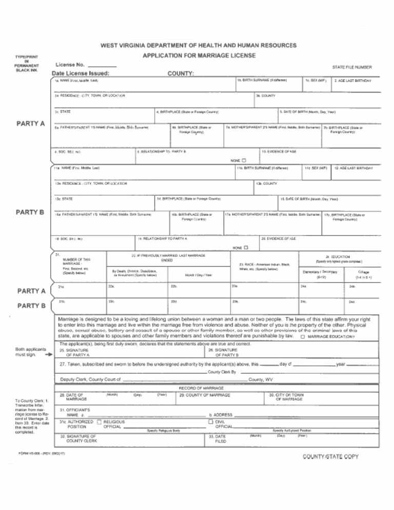 Sample Marriage Application | PDF