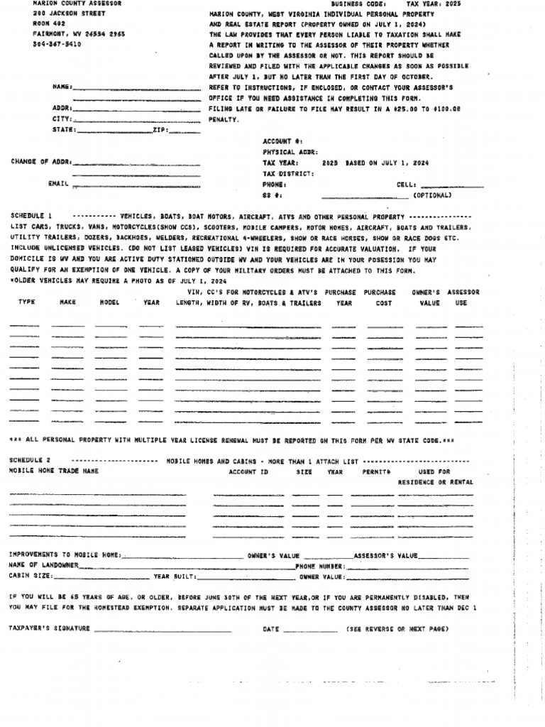 2025 Personal Property Assessment | PDF