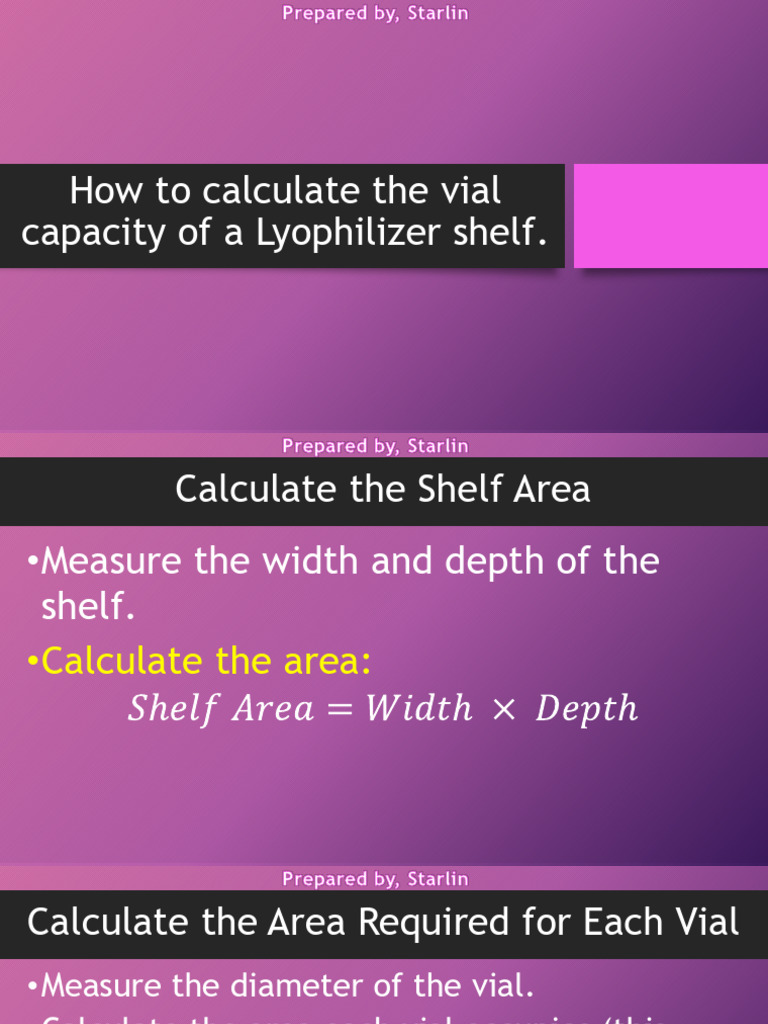 How To Calculate The Vial Capacity of A Lyophilizer Shelf | PDF | Area