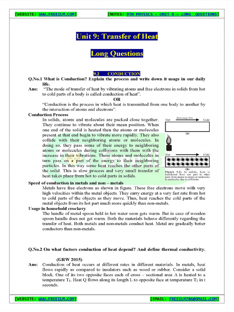 9th Phy CH 9 Long Q | PDF
