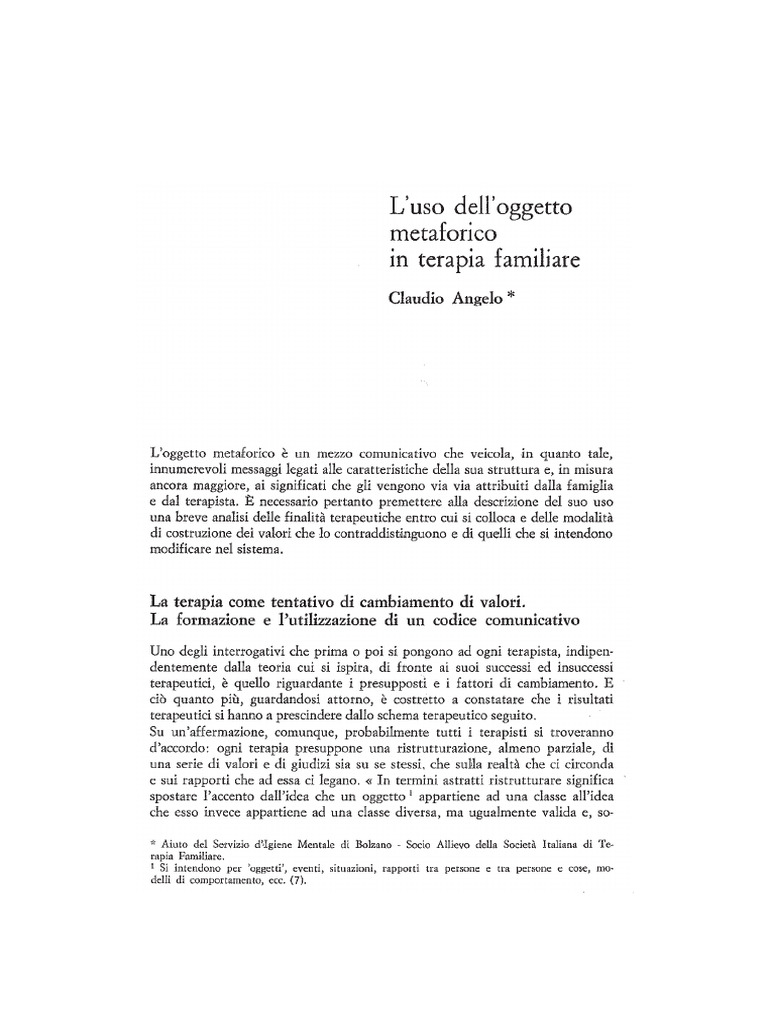 VOL - 5 - Angelo - 5 O Uso Do Objeto Metafórico Na Terapia Familiar. | PDF