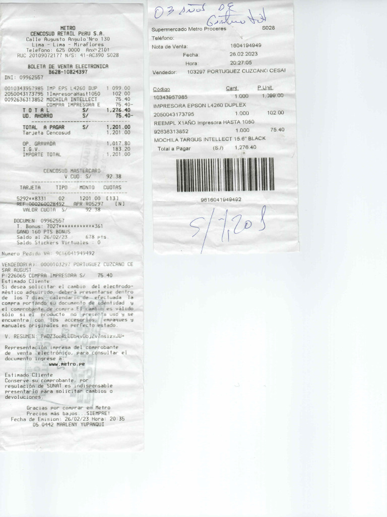 Boleta de Impresora | PDF