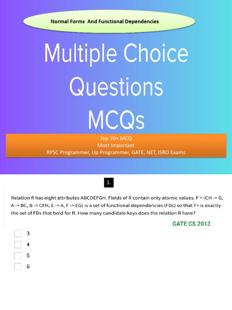Final - Normal FOrms and FUnctional Dependency | PDF | Computer Programming