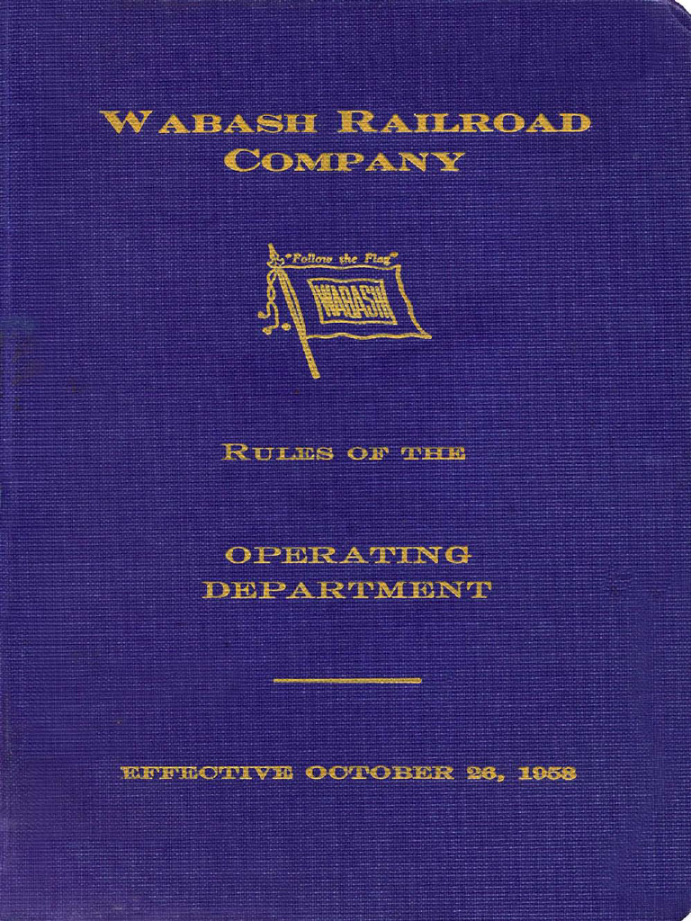 Wabash Railroad Operating Rules | PDF | Transport Safety | Land Transport