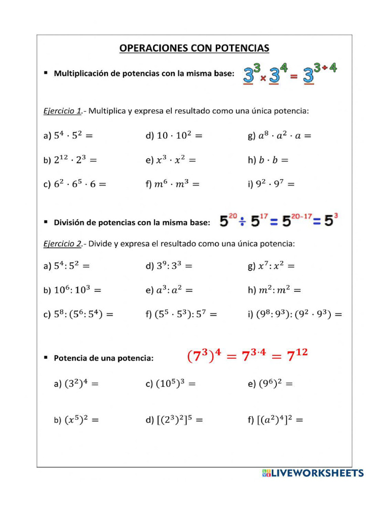 Mate - Operaciones Con Potencias | PDF
