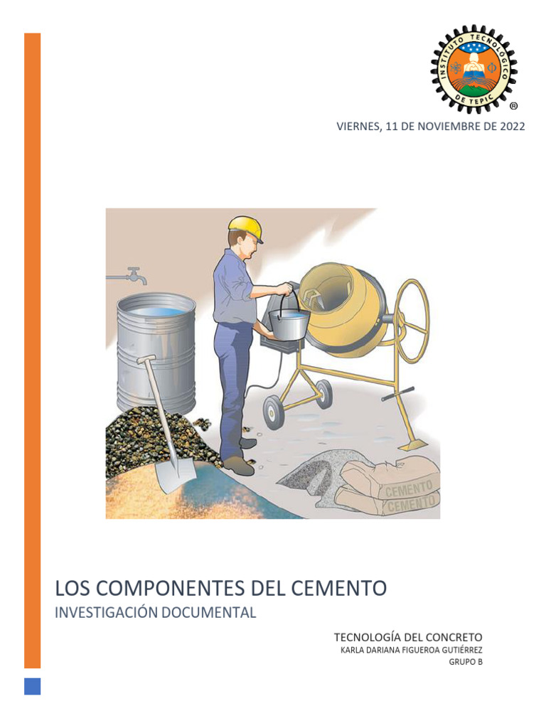 Los Componentes Del Cemento Portada | PDF | Cemento | Hormigón