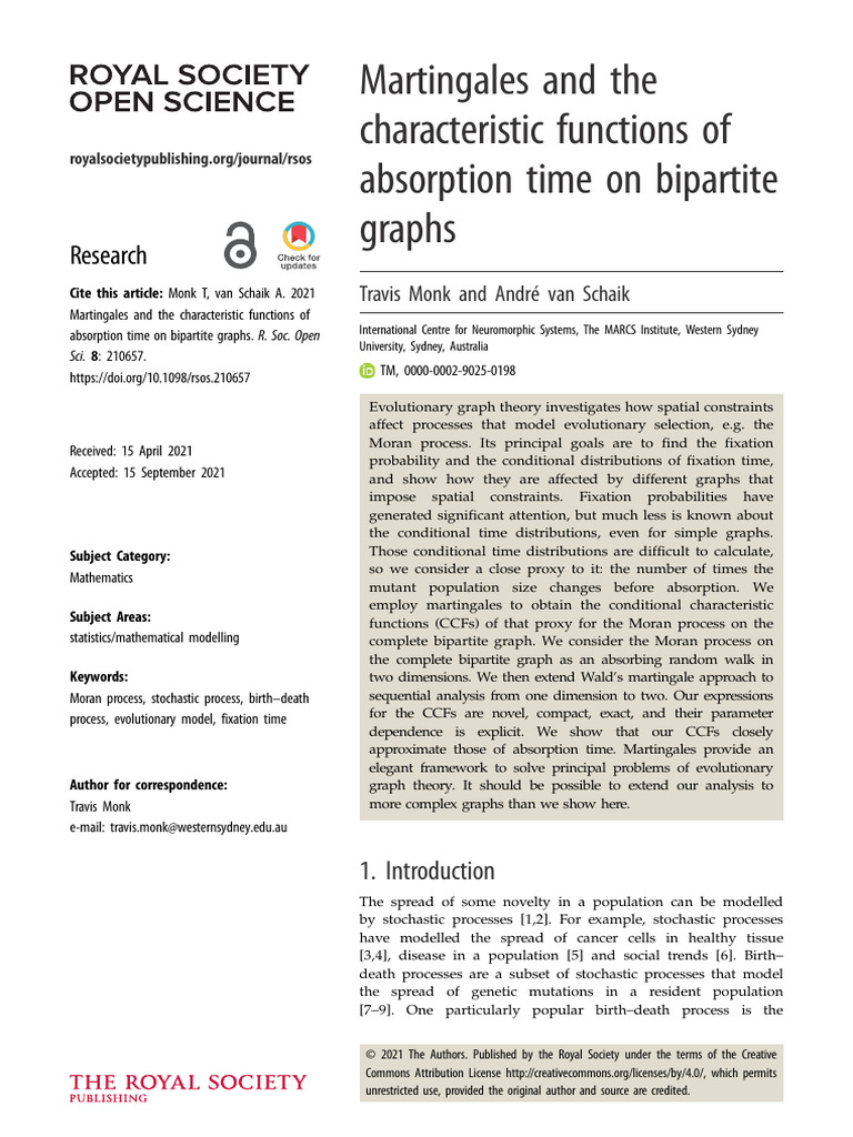 Martingales and The Characteristic Functions | PDF | Mutation | Mathematics
