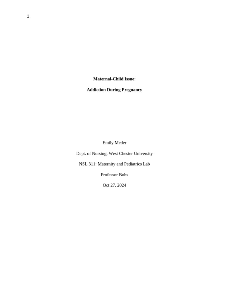 Maternal-Child Issue Paper Emily Meder | PDF | Pregnancy | Nursing