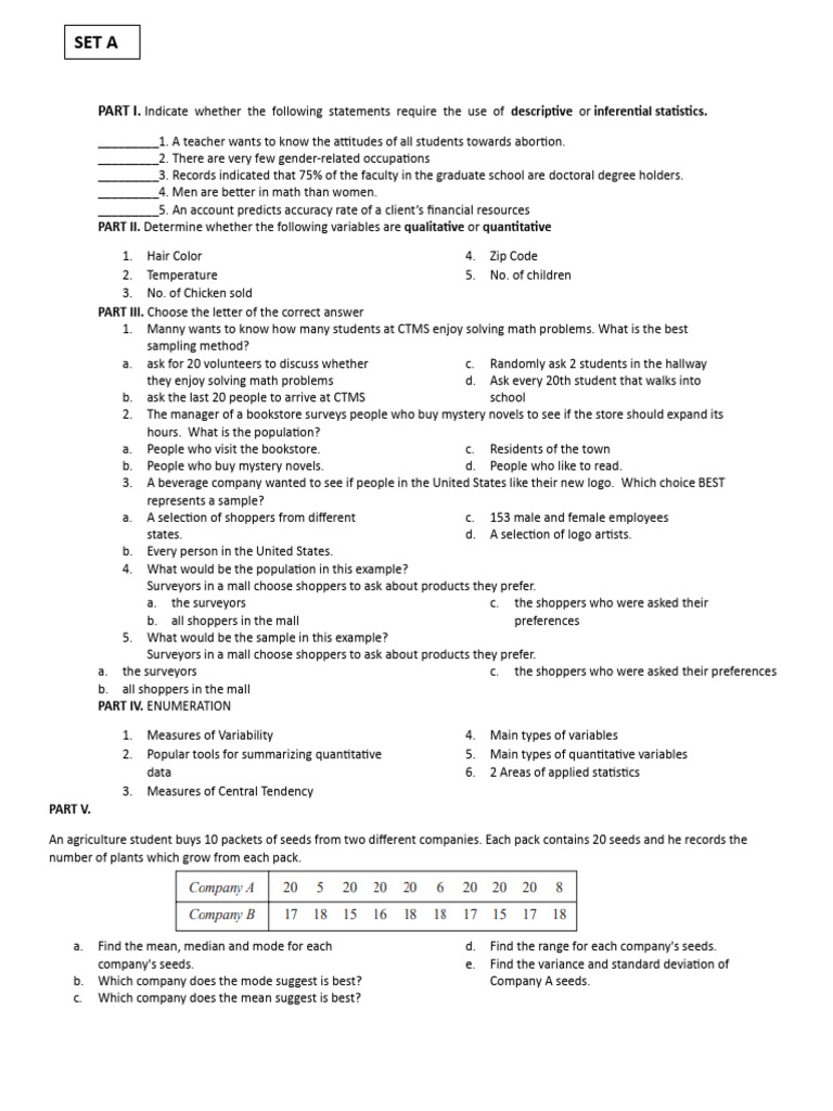 Midterm Engineering Data Analysis PART C AND D | PDF | Quantitative ...
