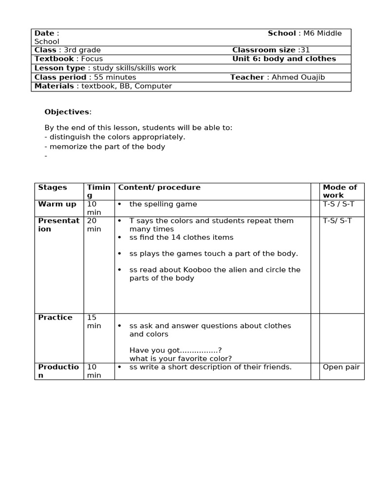 U6 Study Skills, Skills Work | PDF