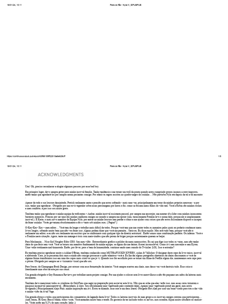 Para Os Fãs - Nyla K - EPUBPUB | PDF | Poesia