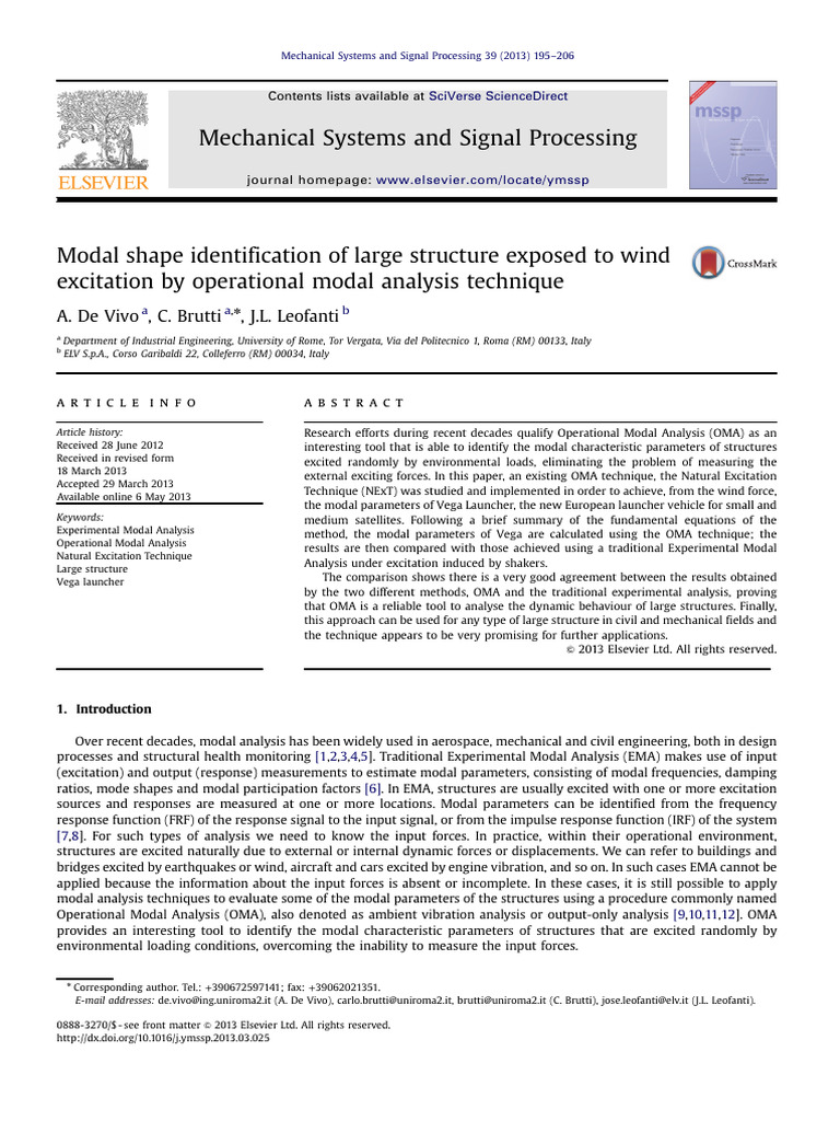Mechanical Systems and Signal Processing Volume 39 Issue 1-2 2013 ...