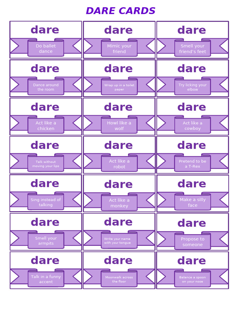 Dare Cards | PDF