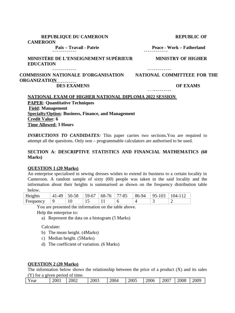 0a Quantitative Techniques Set A | PDF | Internal Rate Of Return ...