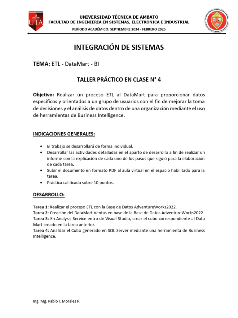 TALLER 4 - ETL - Data Marts | PDF