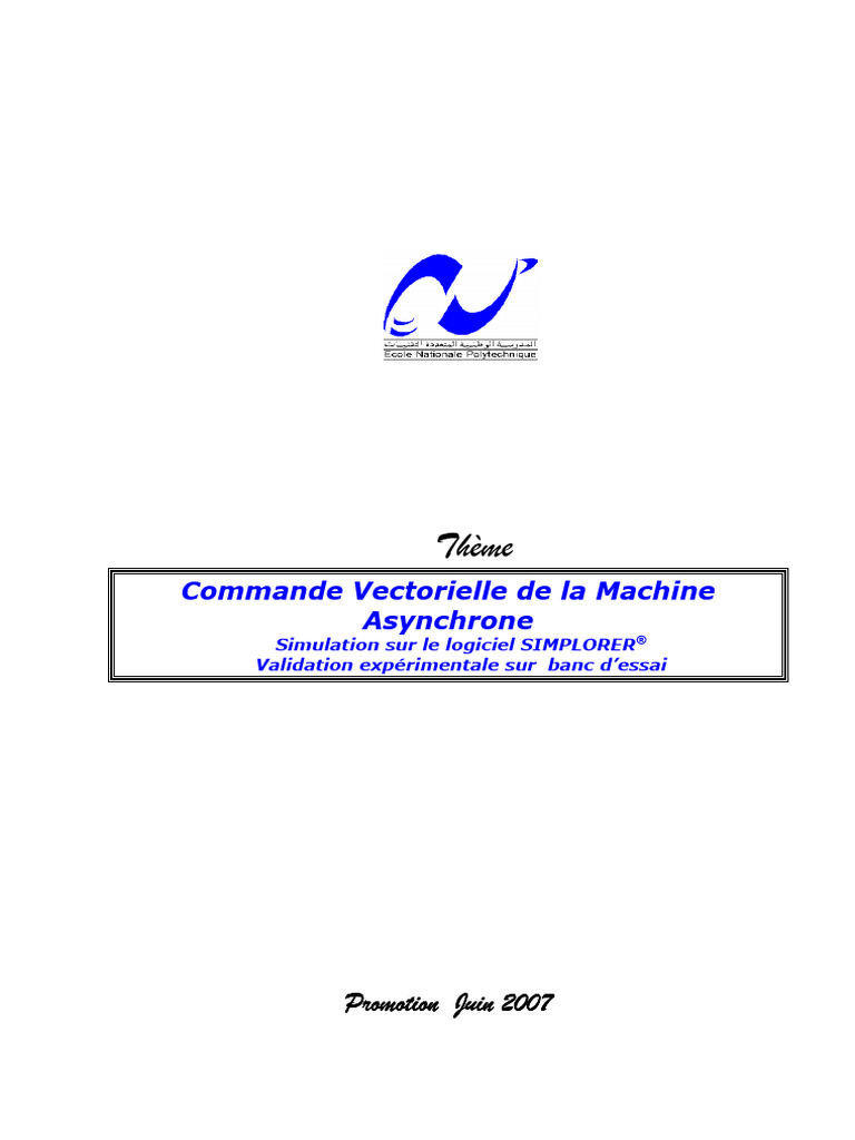 Ing - Commande Vectorielle de La Machine Asynchrone | PDF | Électronique | Inducteur