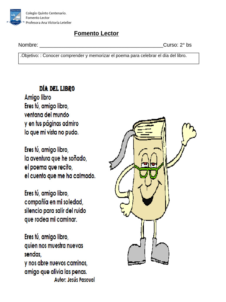 Poema Al Libro 2024 | PDF | Ciencias sociales | Estudios de idiomas ...