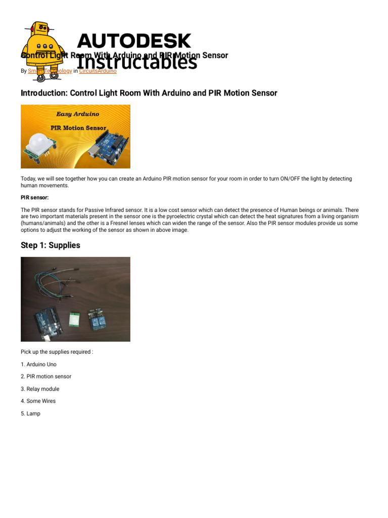 Arduino PIR Motion Sensor Light Control | PDF | Equipment | Electricity