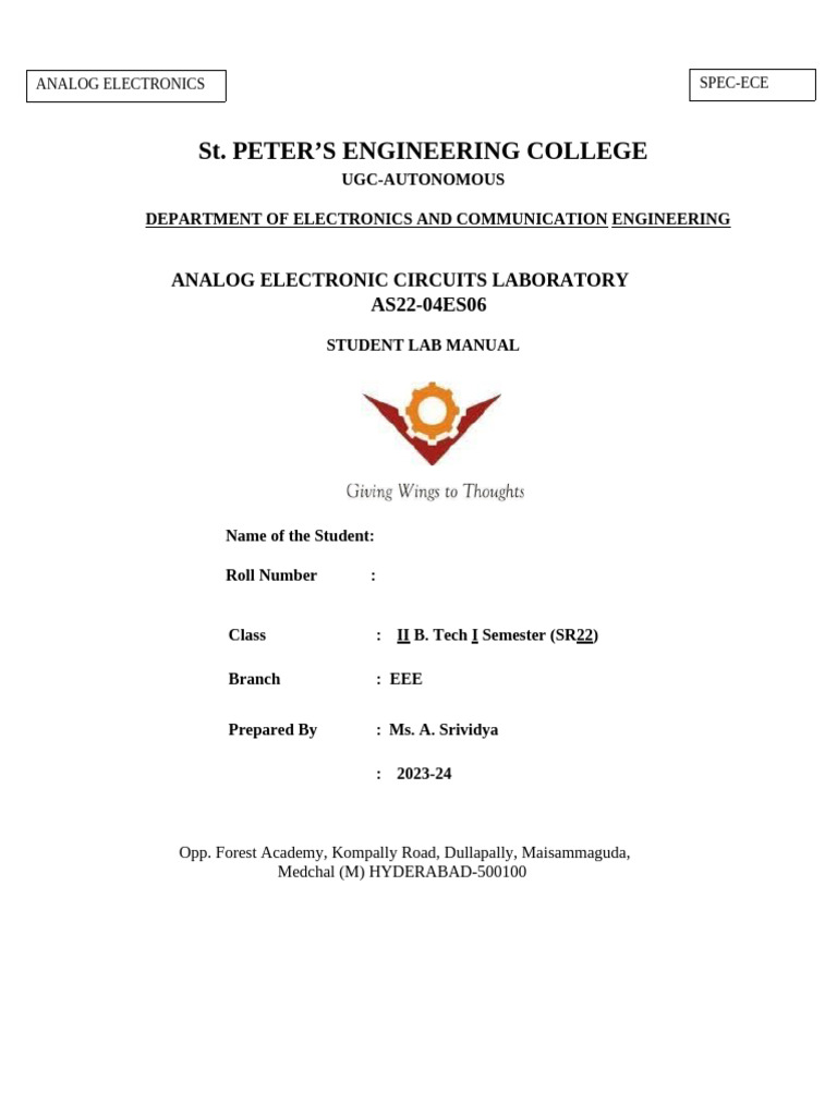 Aec Lab Manual | PDF | Rectifier | P–N Junction