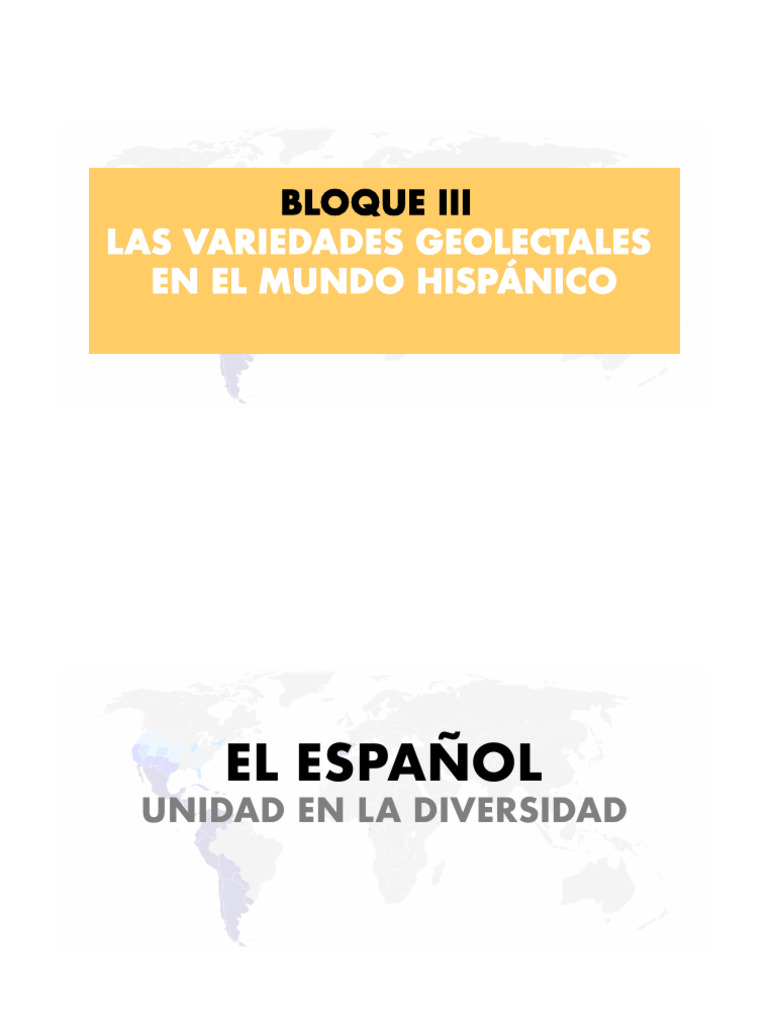 6a Tema 4 El Español en El Mundo Hispánico INDIVIDUAL | PDF | Lengua ...