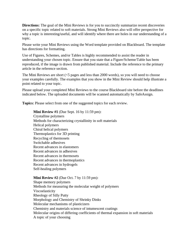 Mini Reviews | PDF
