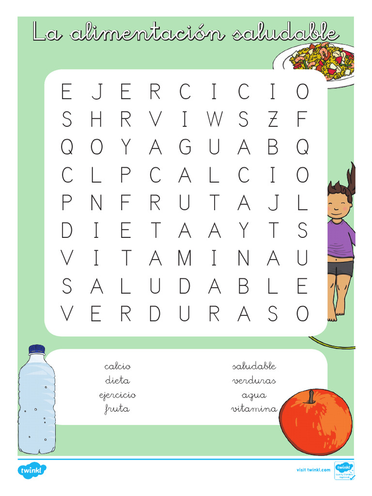 ES T T 5423 La Alimentacion Saludable Sopa de Letras - Ver - 1 | PDF