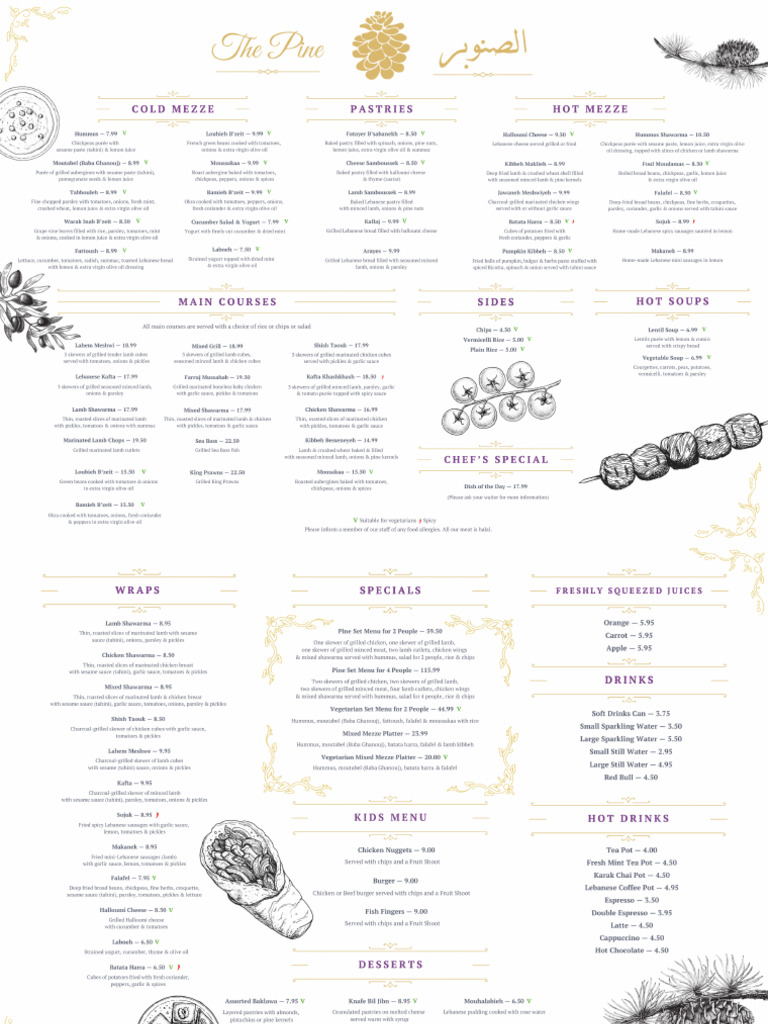 The Pine - A3 Horizontal Menu | PDF The Pine - A3 Horizontal Menu | PDF