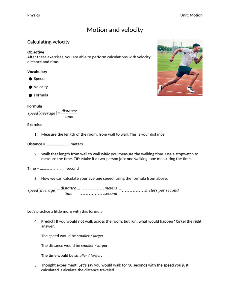 Physics, Motion, Velocity | PDF