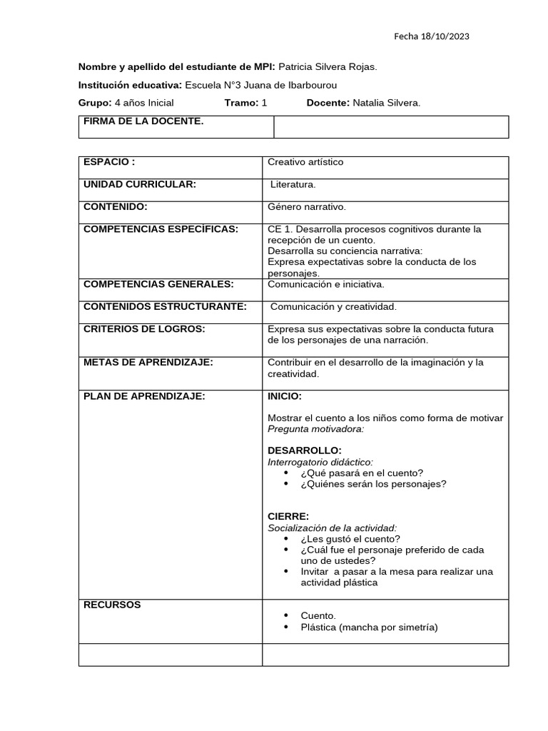 Cuento Natalia | PDF | Creatividad | Aprendizaje