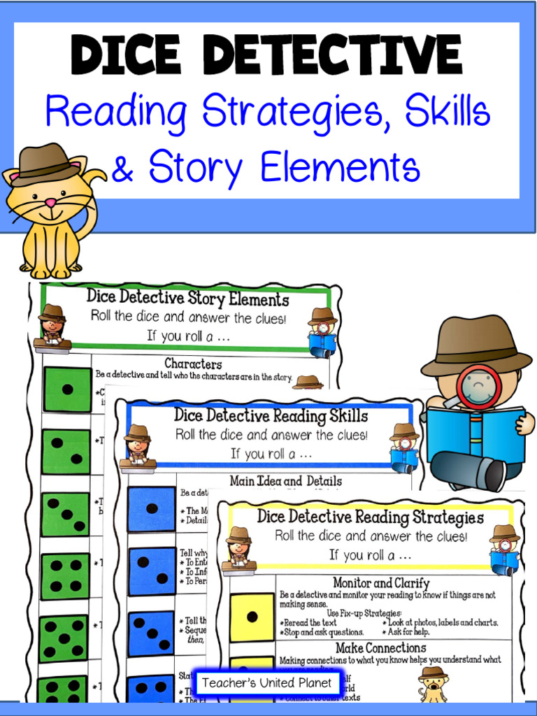 Reading Strategies, Skills & Story Elements: Dice Detective | PDF ...