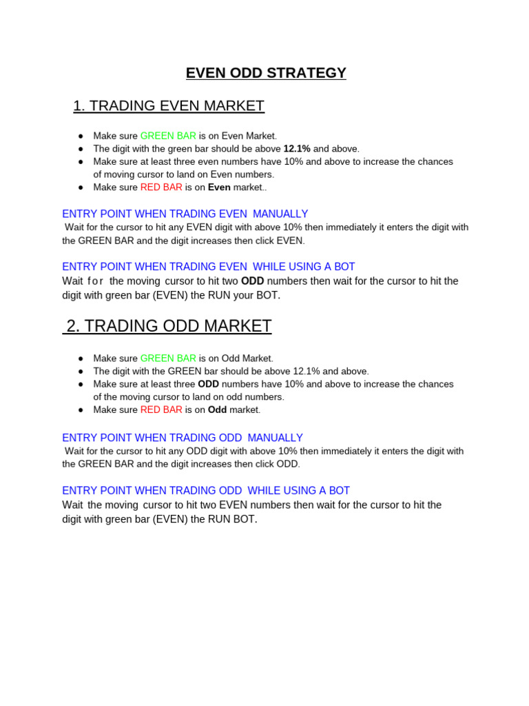 Even and Odd Trading Strategy Guide | PDF