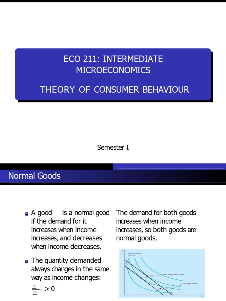 Lecture 3 ECO 211 Theory of Consumer Behaviour-Demand | PDF | Demand | Microeconomics