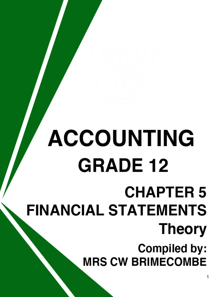 Accounting GR 12 Chapter 5 Theory Financial Statements 12 | PDF | Book Value | Dividend