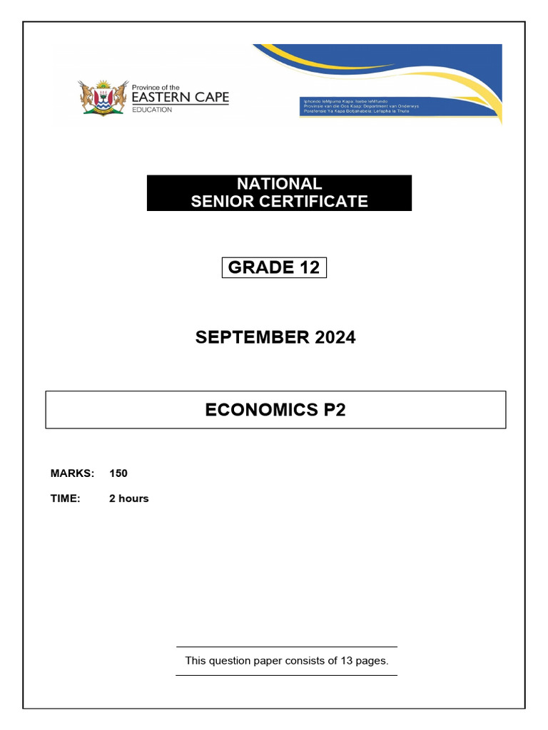 Economics p2 QP Sept Final 2024 - English | PDF | Perfect Competition | Monopoly