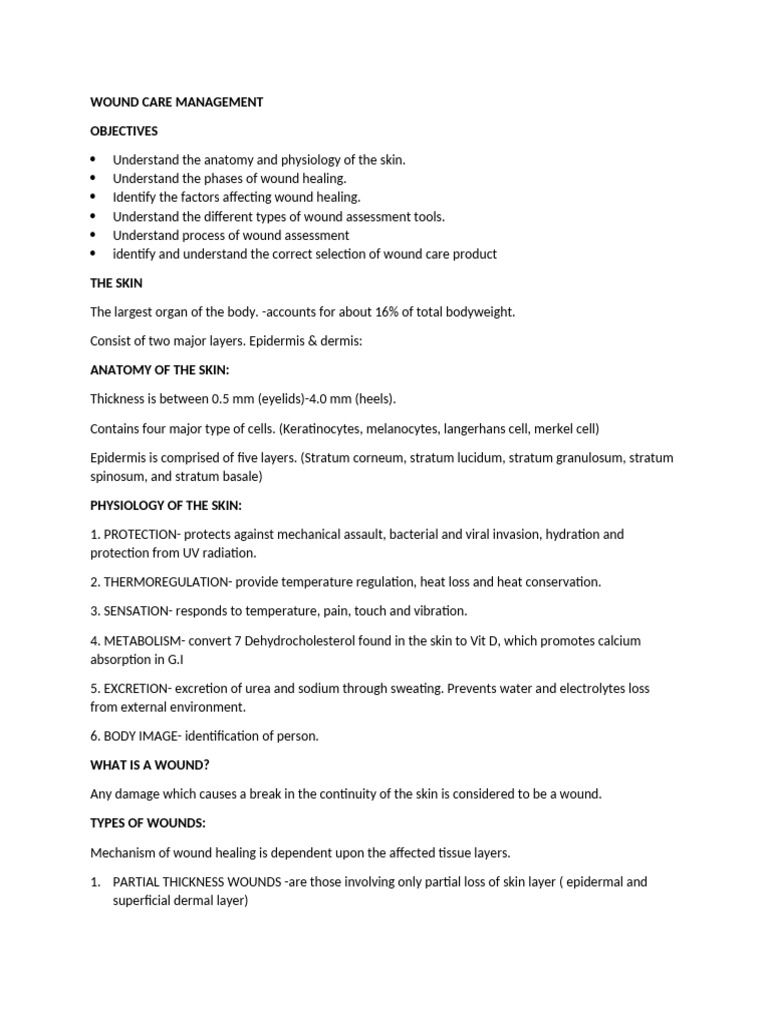 Wound Care Management | PDF | Epidermis | Wound