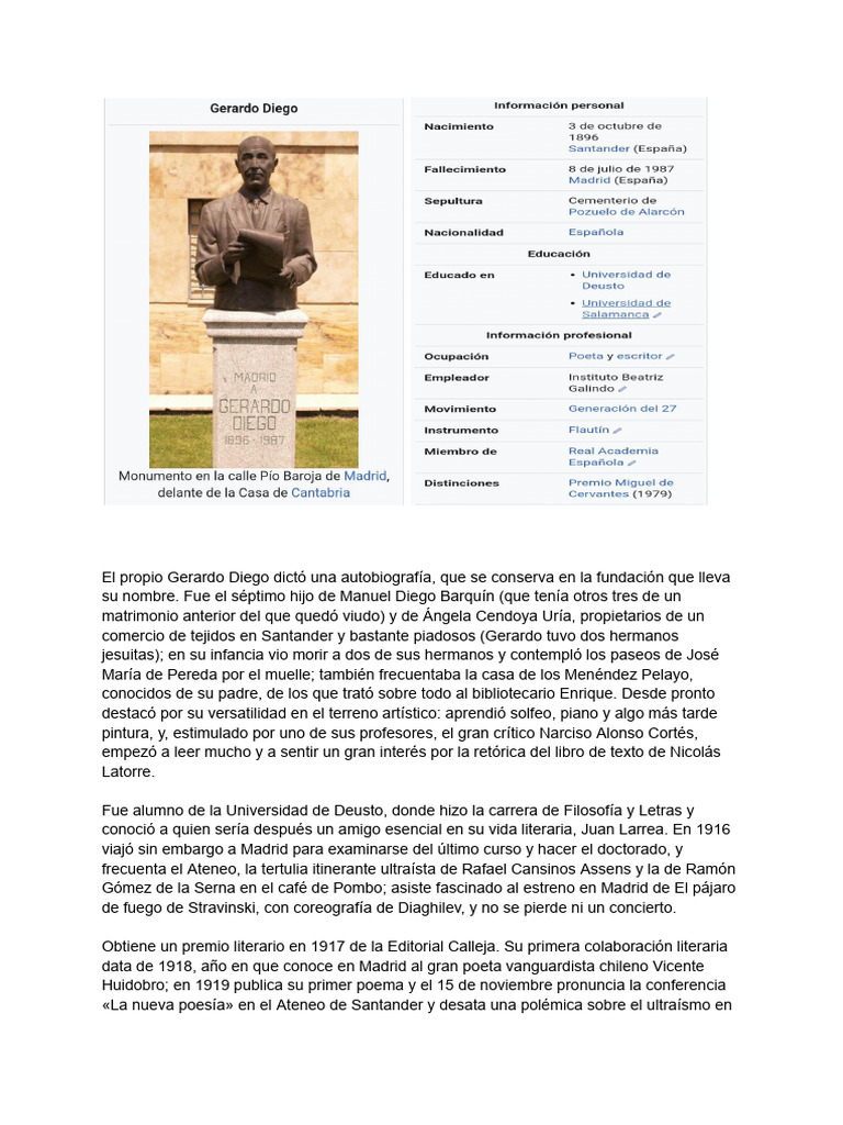 Gerardo Diego | PDF | Literatura española | Escritores españoles