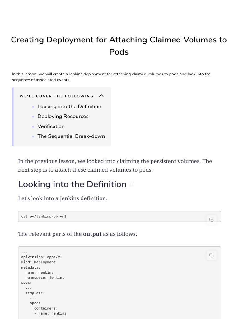 167 Creating Deployment For Attaching Claimed Volumes To Pods | PDF ...