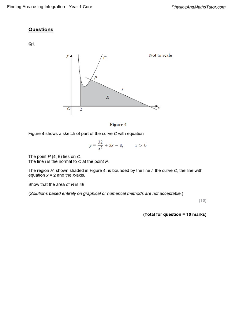 Finding Area Using Integration | PDF | Cartesian Coordinate System ...